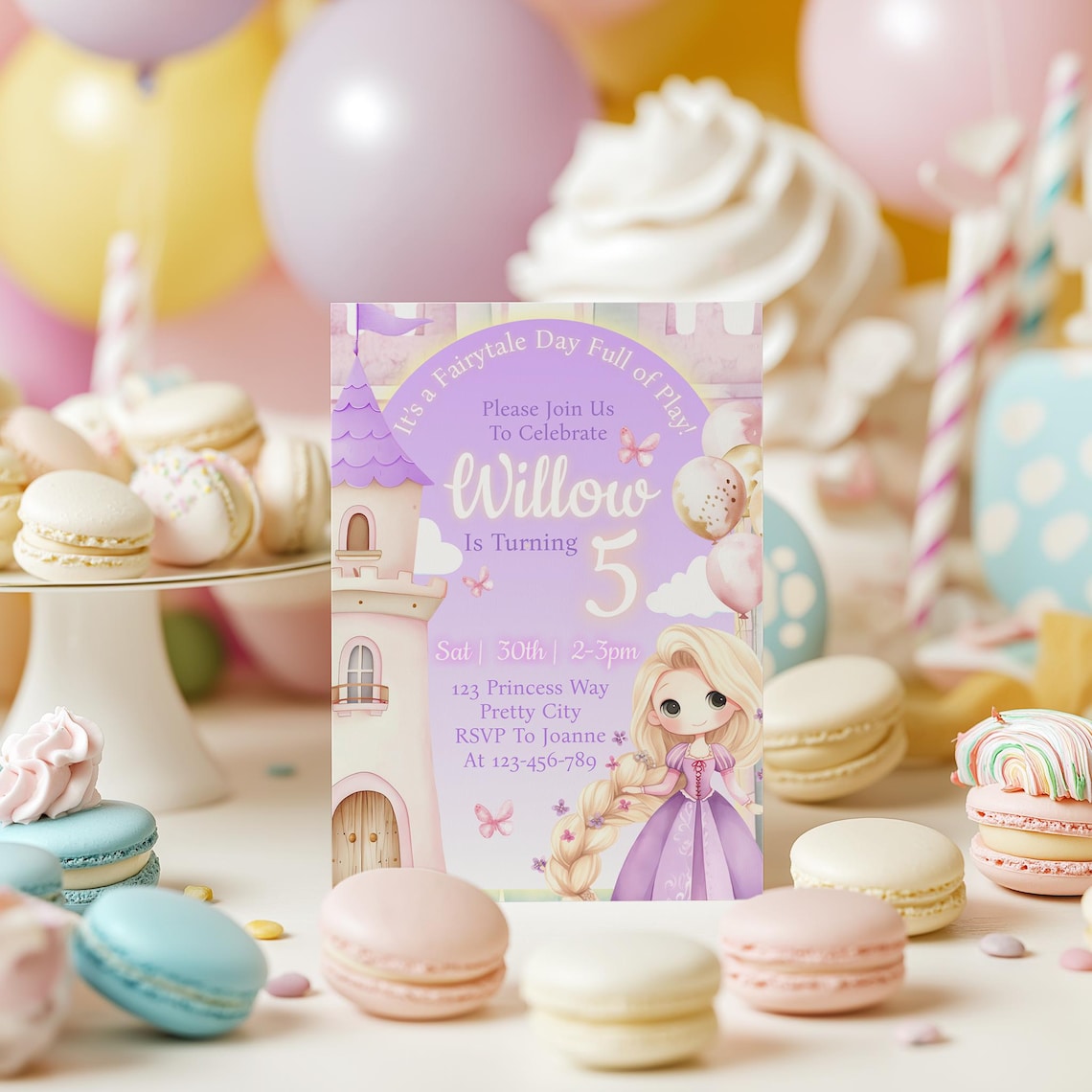 Editable Princess Birthday Invitation Template: Digital Download - Etsy
