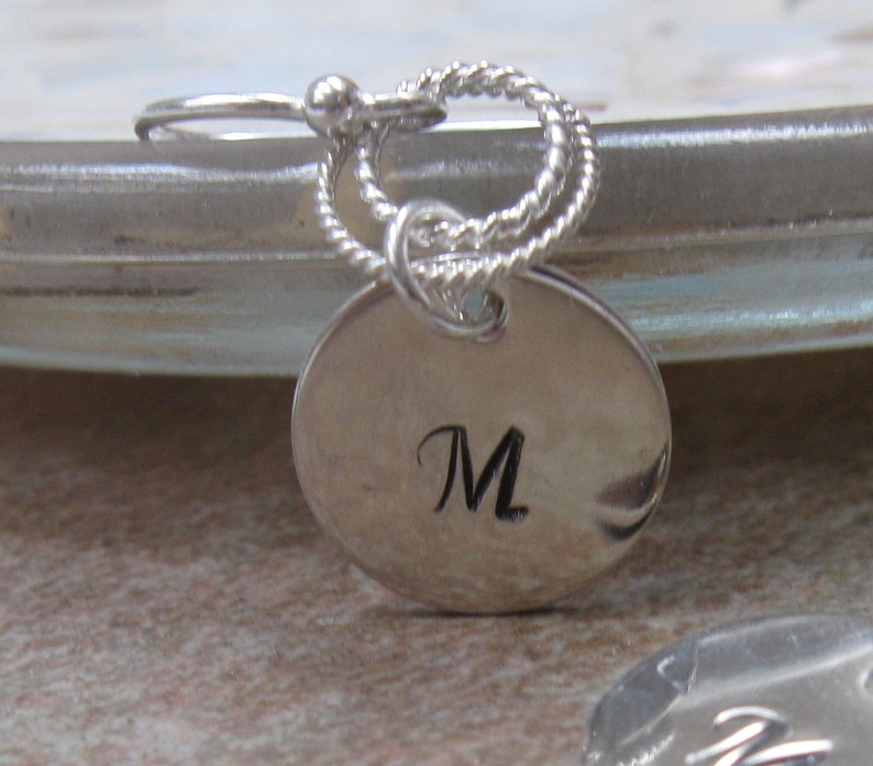 Initial Dangle Earrings Hand Stamped Initial Earrings Personalized Earrings Etsy