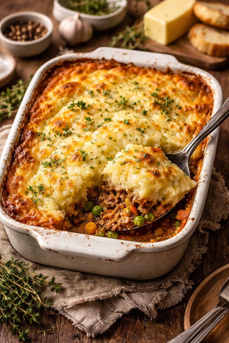 Cheesy Shepherd’s Pie | Printable Recipe Card | Comfort Food Dinner ...