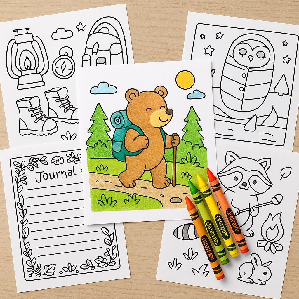 Camping Coloring Pages for Kids – 11 Cute Woodland Animal Printables ...