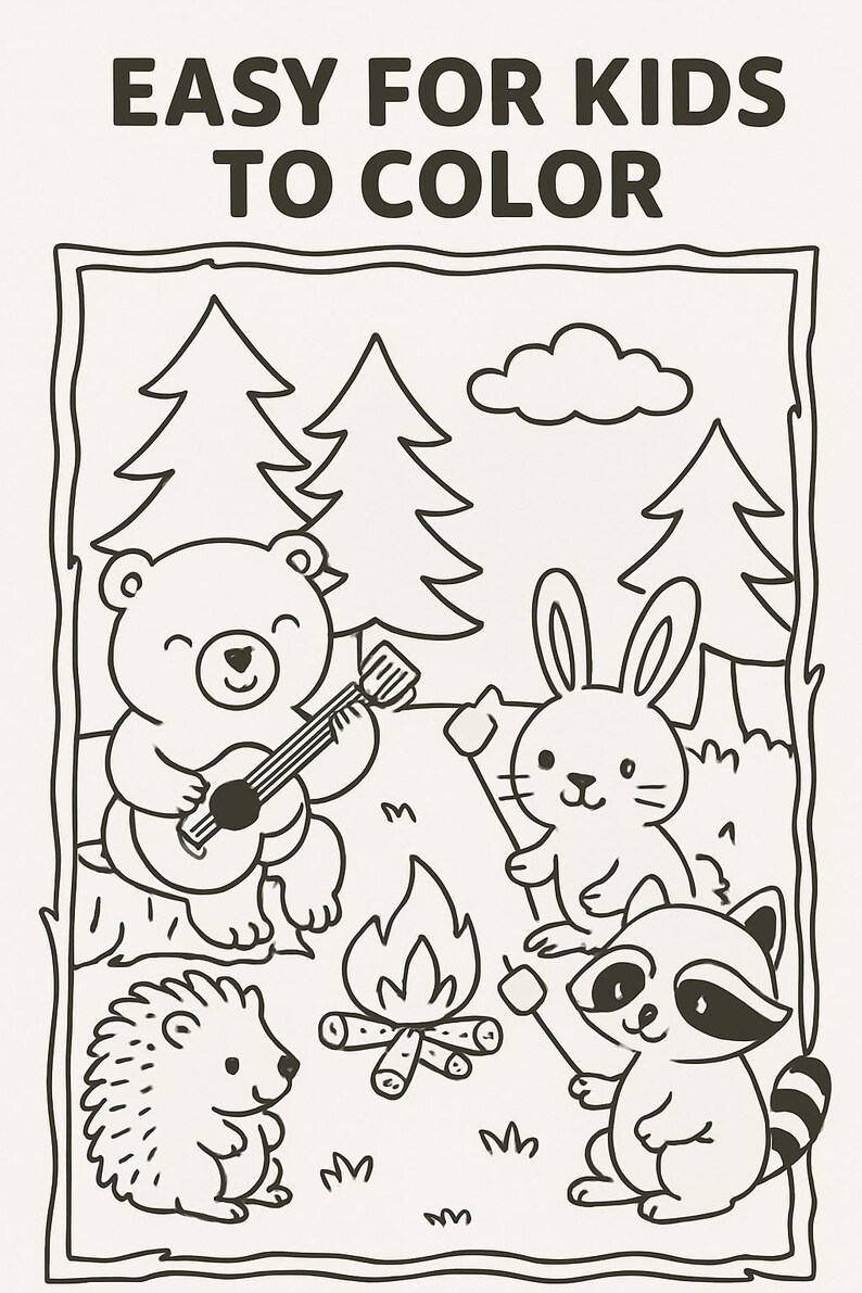 Camping Coloring Pages for Kids – 11 Cute Woodland Animal Printables ...