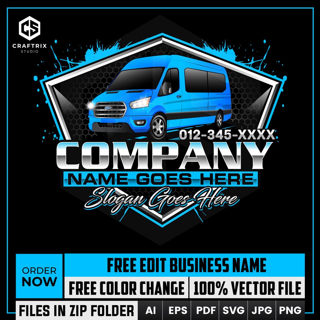 Van Car Logo Svg, Trucking Logo, Car Transport Logo, Moving Truck Logo ...