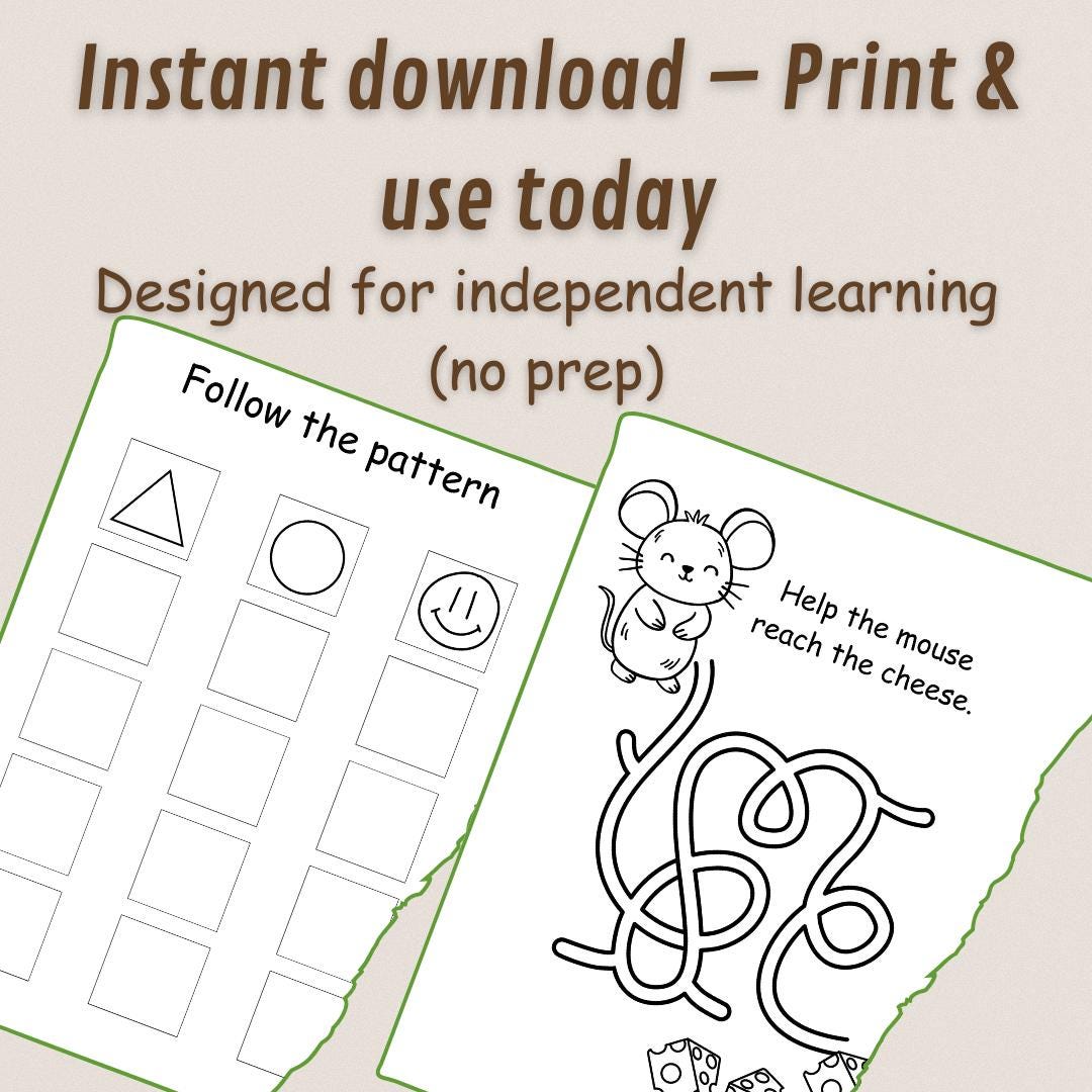 Independent Learning Pack for Preschoolers No-prep • Self-guided ...