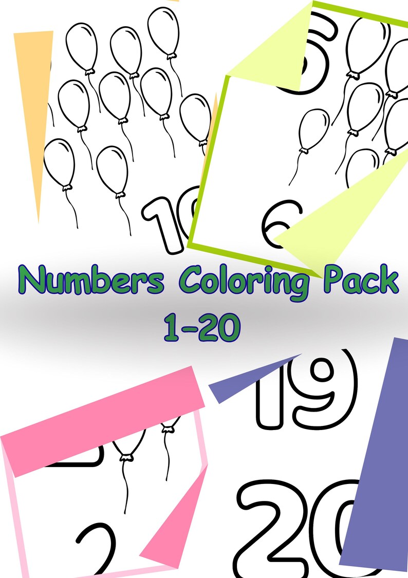 Color by Numbers Pack 1–20 | Printable Number Coloring Pages for Kids ...