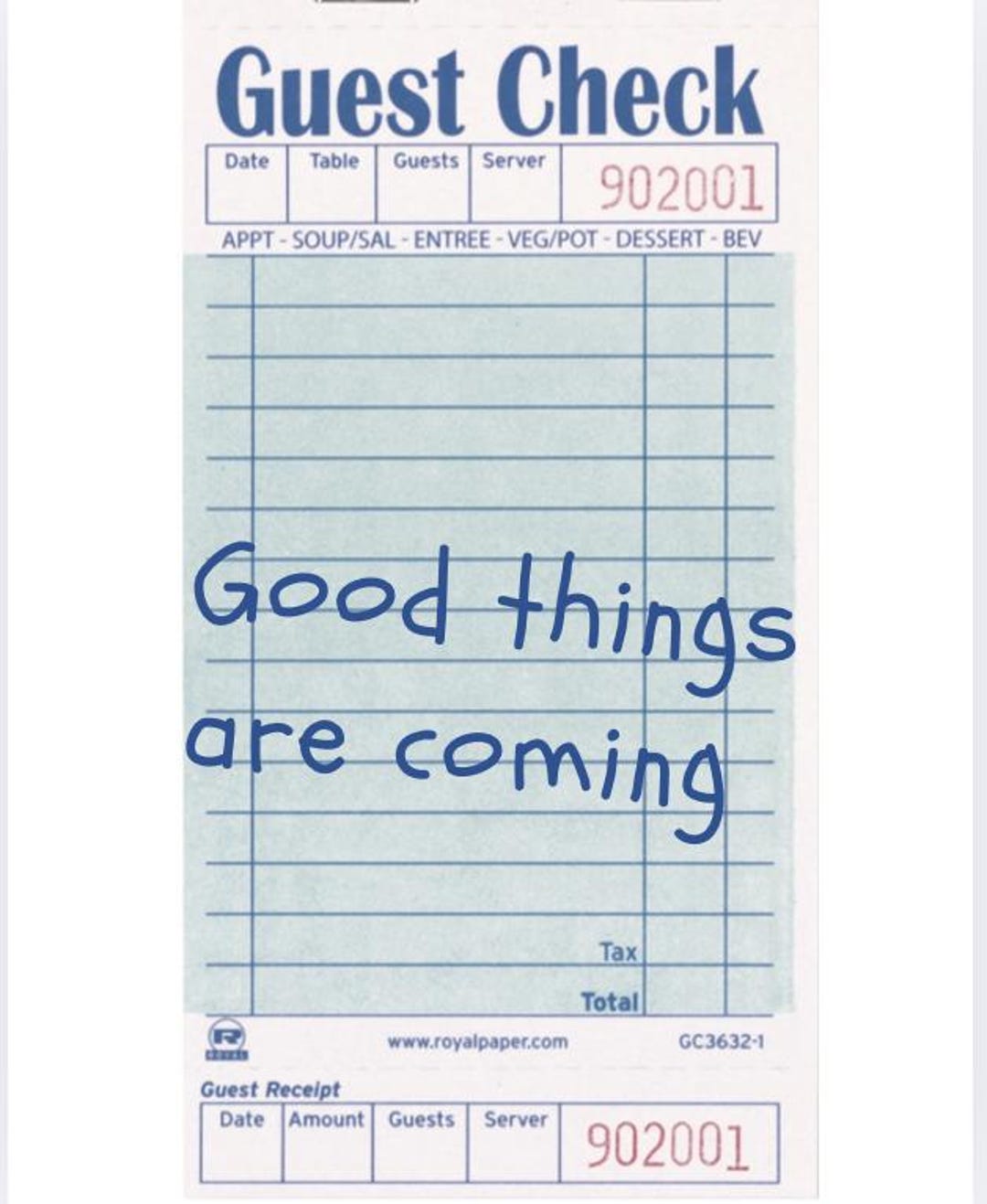 Good Things Are Coming Guest Check Pad - Etsy