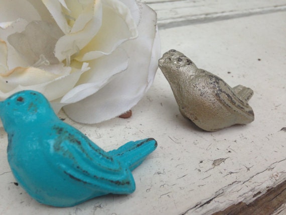 Drawer Pulls / Drawer Knobs / Bird Knobs Shabby Chic Knobs / | Etsy