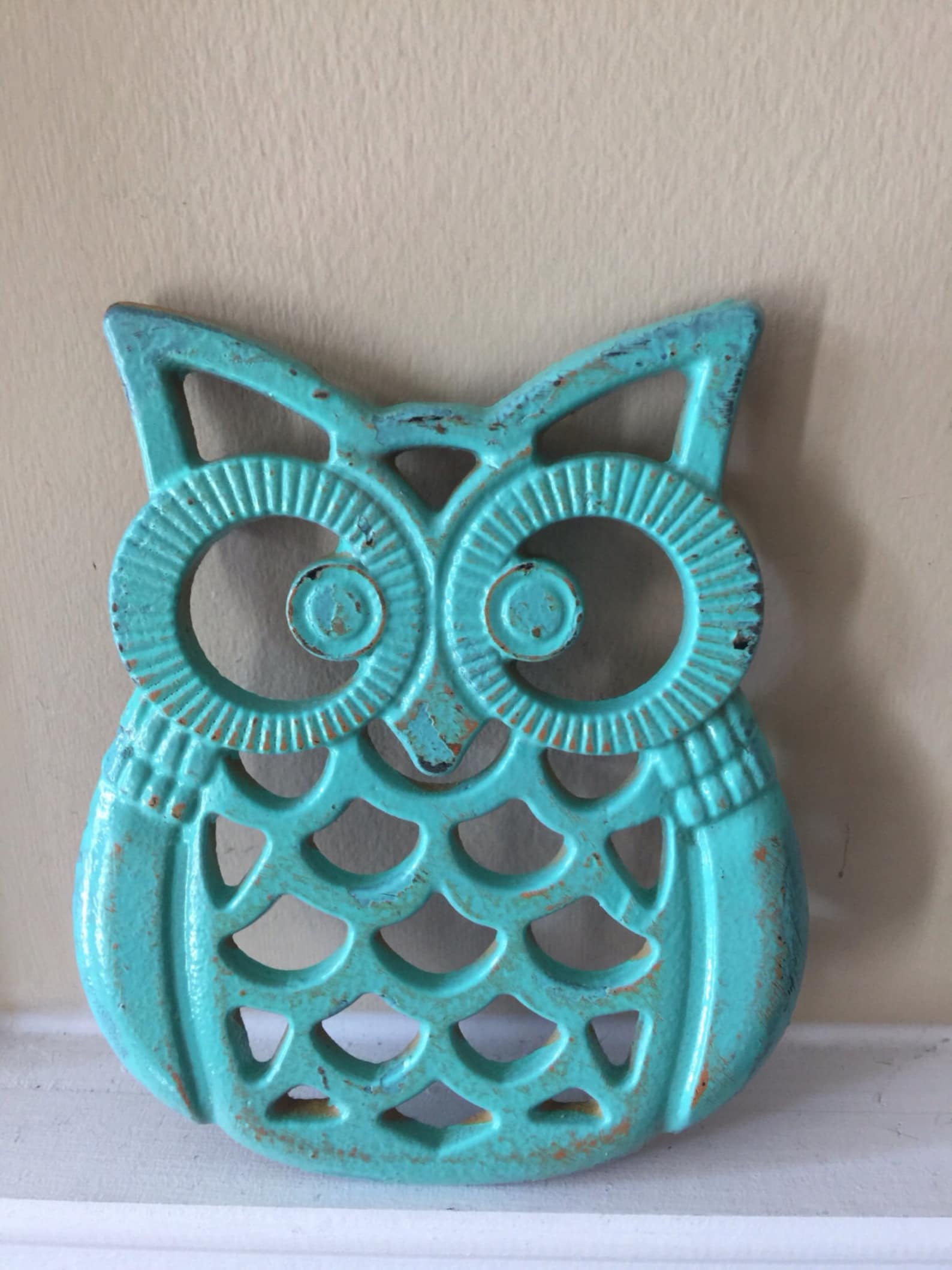 Owl Trivet/ Cast Iron Owl Trivet/ Distressed Trivet/ Shabby - Etsy
