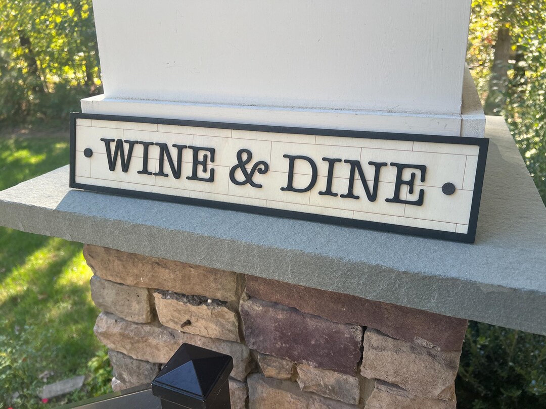 Handmade Wine & Dine Wood Sign - Kitchen Bar Decor - Etsy