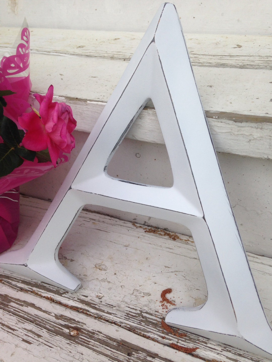 Large Letter, Shabby Chic Wall Decor Pick Your Color and Pick Your ...