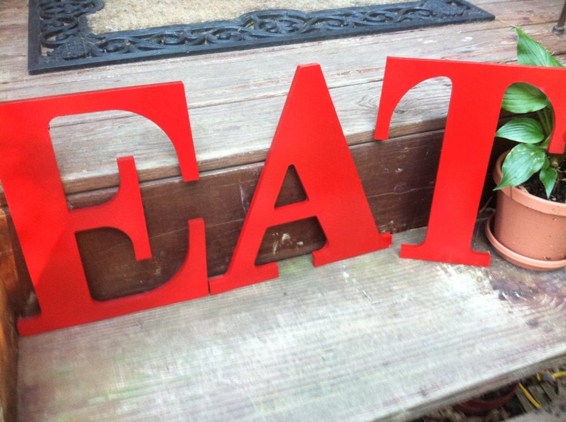 Large Letters/ / EAT Sign/ Wood Letters/ Red Letters/ - Etsy