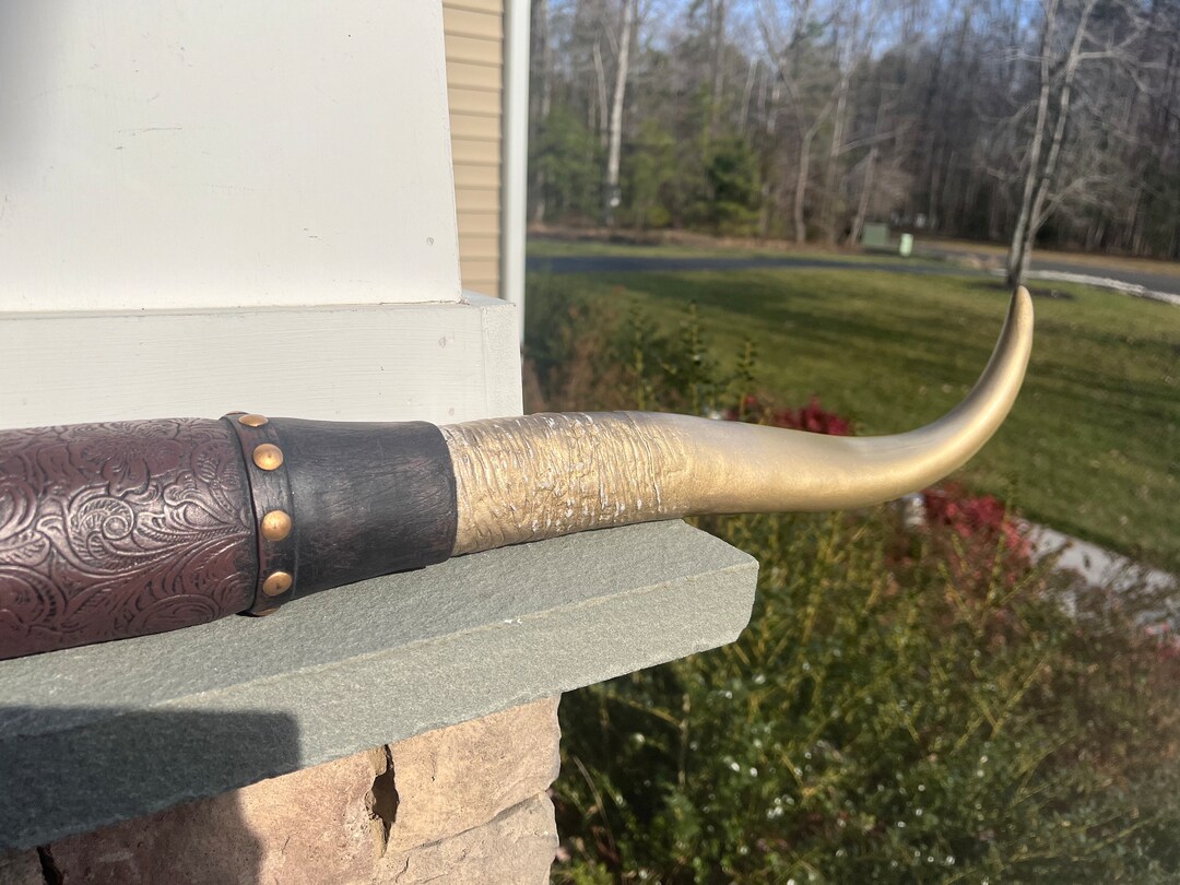 Gold Distressed Longhorn Horns: Western Ranch Decor - Etsy