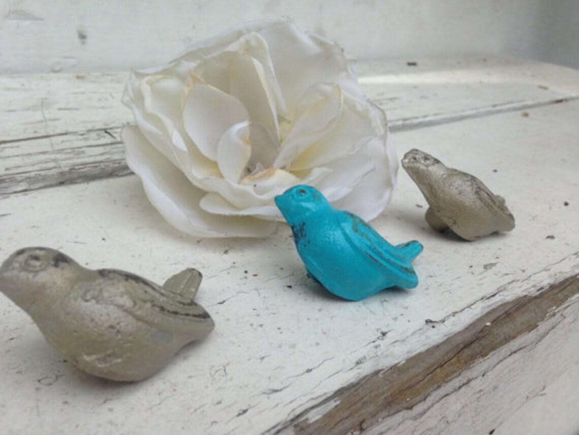 Drawer Pulls / Drawer Knobs / Bird Knobs Shabby Chic Knobs / - Etsy