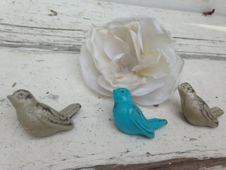 Drawer Pulls / Drawer Knobs / Bird Knobs Shabby Chic Knobs / | Etsy