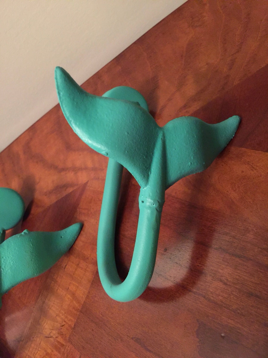 Cast Iron Whale Tail Hook: Sea Glass Blue Nautical Decor - Etsy