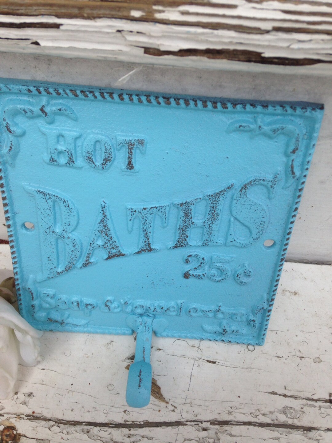 Cast Iron Wall Decor / Hot Baths Sign / Cast Iron Bath Sign - Etsy