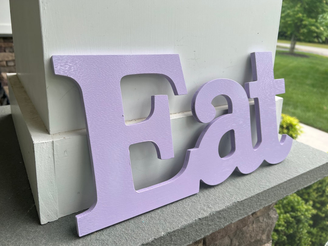 Lilac Wood EAT Sign: Shabby Chic Kitchen Decor - Etsy