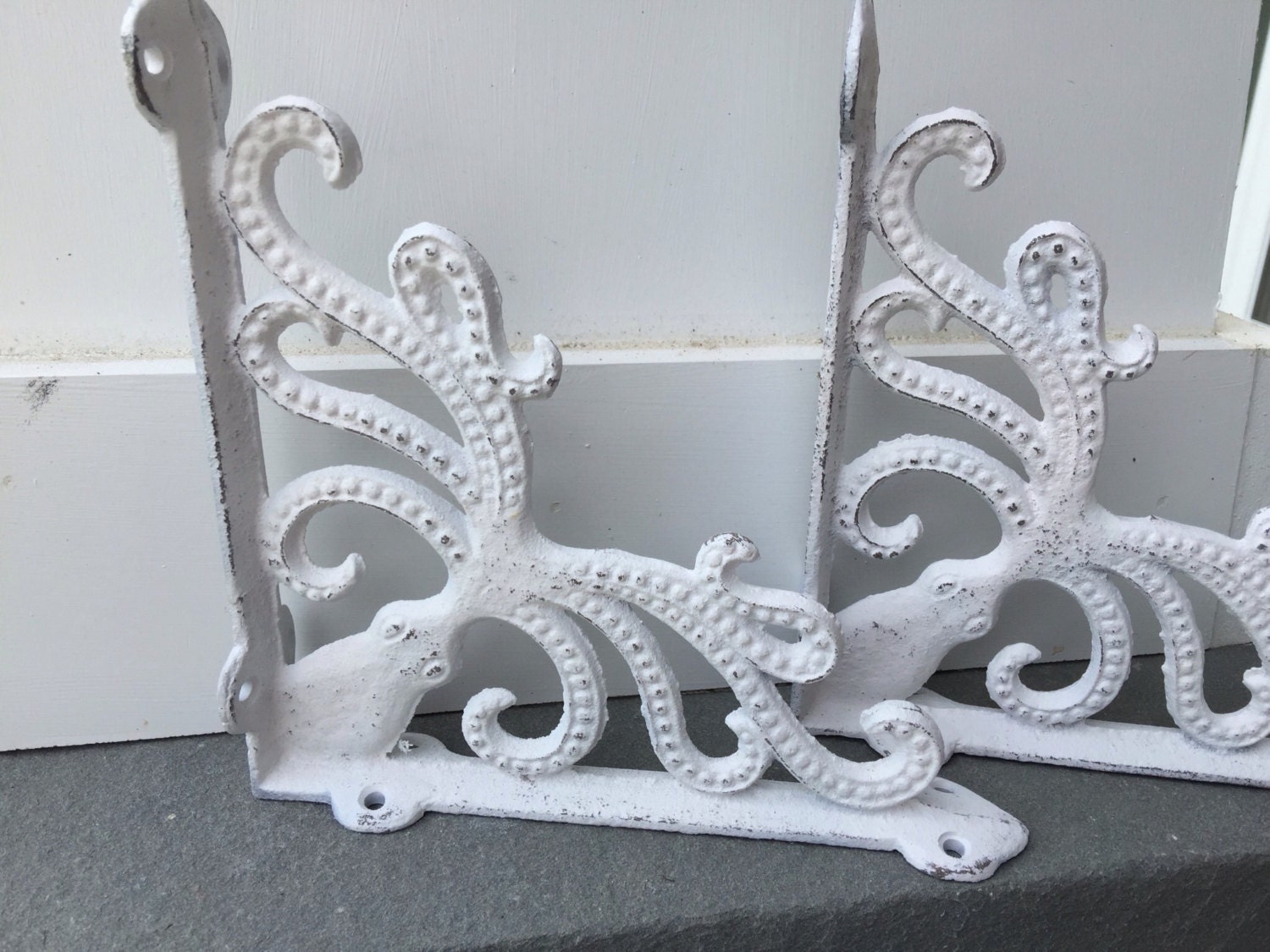 Wall Brackets Cast Iron Set of 2 Octopus Wall Brackets | Etsy
