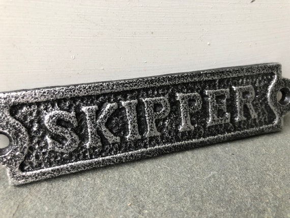 Skipper Sign / Skipper Wall Decor/ Antique Silver Cast Iron | Etsy