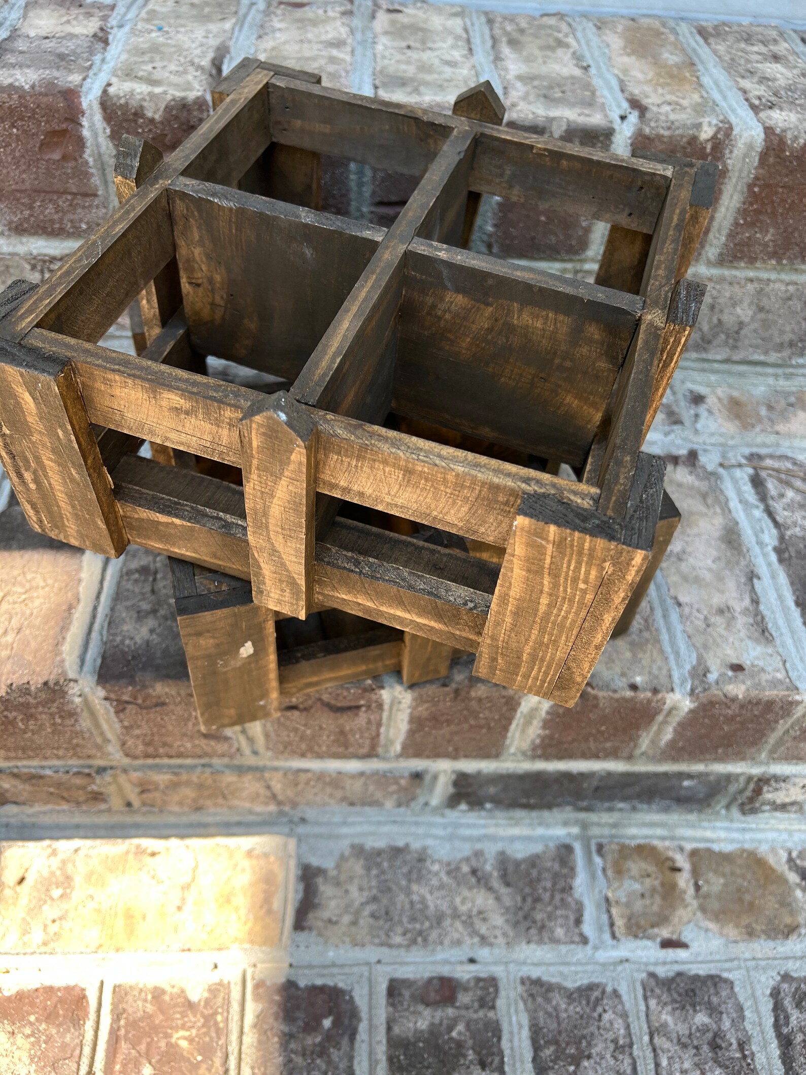 Fence-like Box With 4 Squars Wooden Box Farmhouse Decor - Etsy