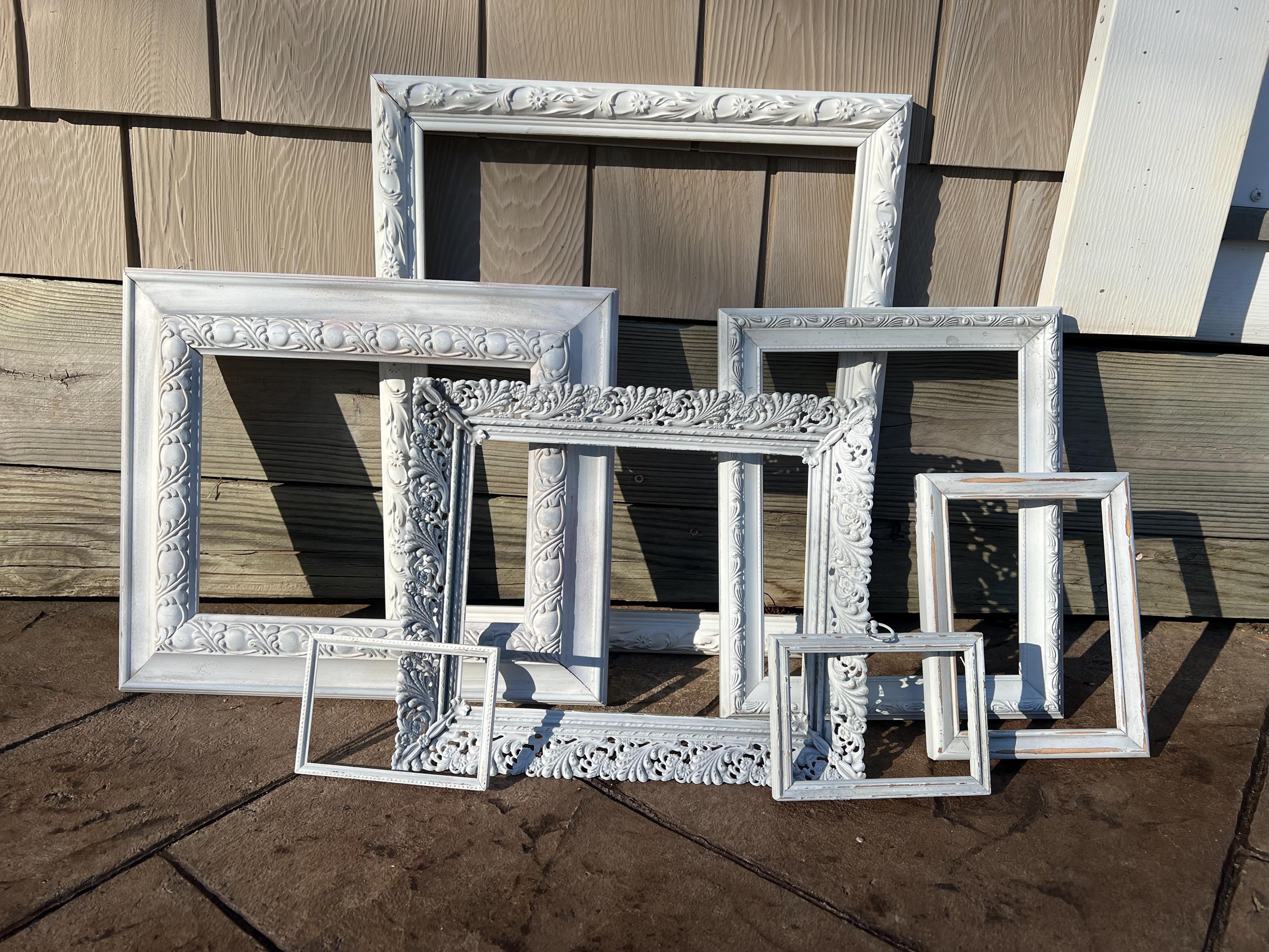 Shabby Chic Distressed White Wall Frames: Vintage Decor, Set of 7 - Etsy