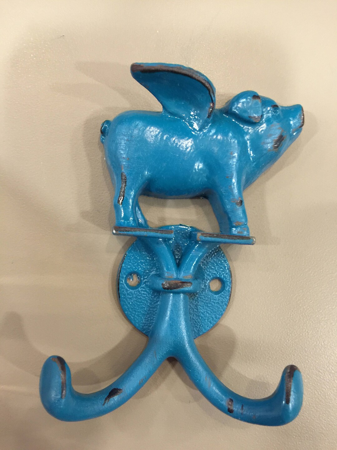 Pig Hook/ Wall Hook/ Pig Wall Hanger/ Piggy Wall Hook/ Blue Pig/ Home ...