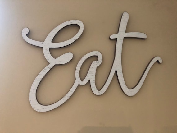 EAT Sign Eat Decor Kitchen Decor Wall Decor Wood Eat Sign | Etsy