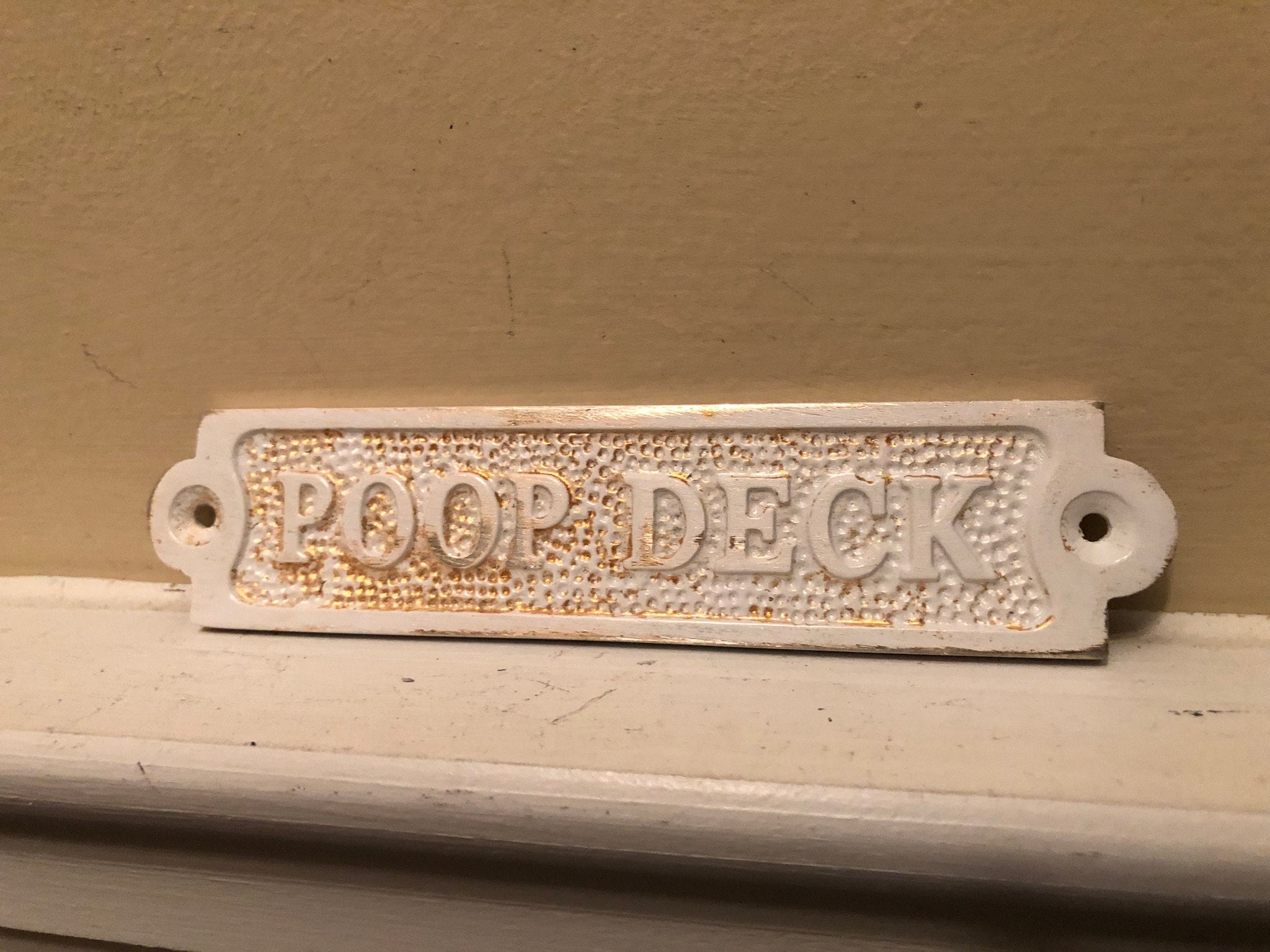 POOP DECK Sign Bathroom Sign Cast Iron Sign Wall Decor | Etsy