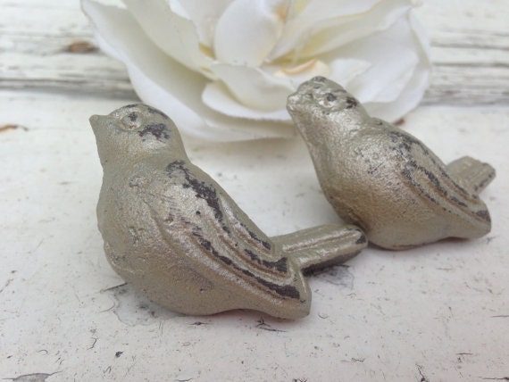 Drawer Pulls / Drawer Knobs / Bird Knobs Shabby Chic Knobs / - Etsy