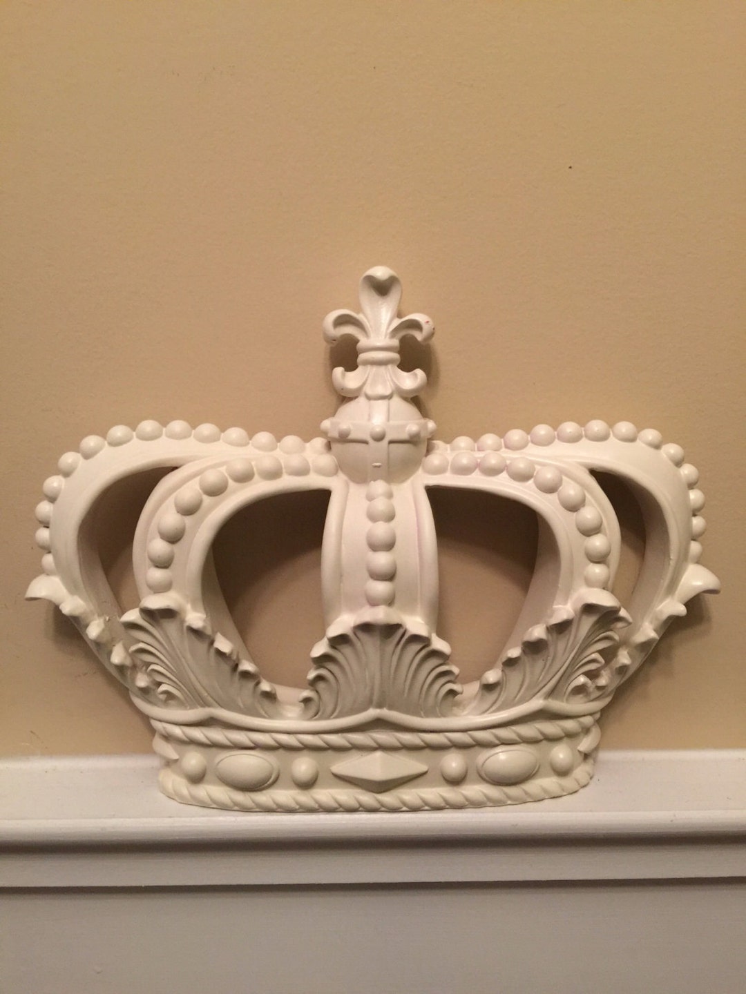 Crown/wall Decor/ Shabby Chic Decor/ Home and Garden Decor/off-white ...