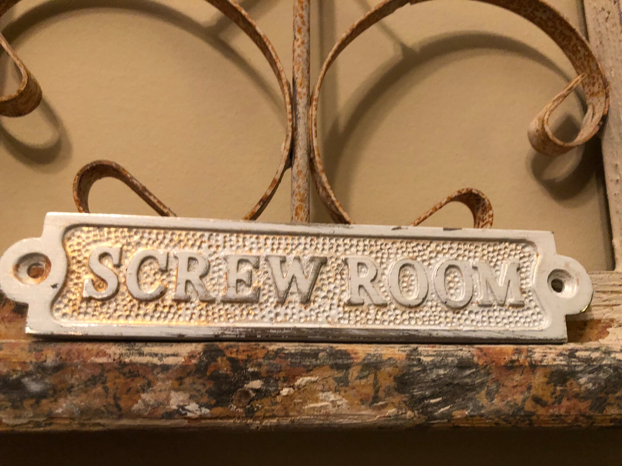 SCREW ROOM Sign Bathroom Sign Cast Iron Sign Wall Decor | Etsy