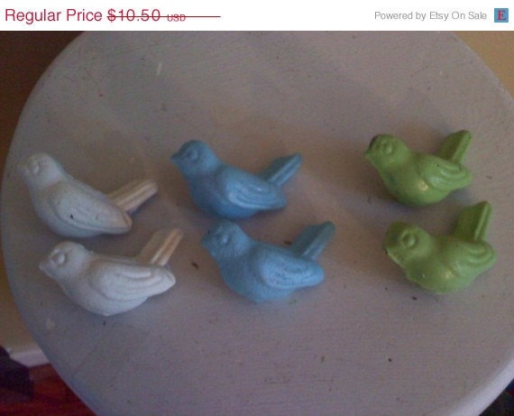 Drawer Pulls / Drawer Knobs / Bird Knobs Shabby Chic Knobs / | Etsy