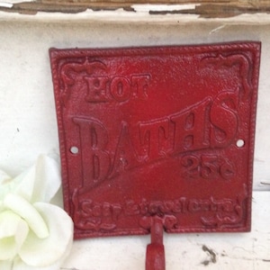 Cast Iron Wall Decor / Hot Baths Sign / Cast Iron Bath Sign - Etsy