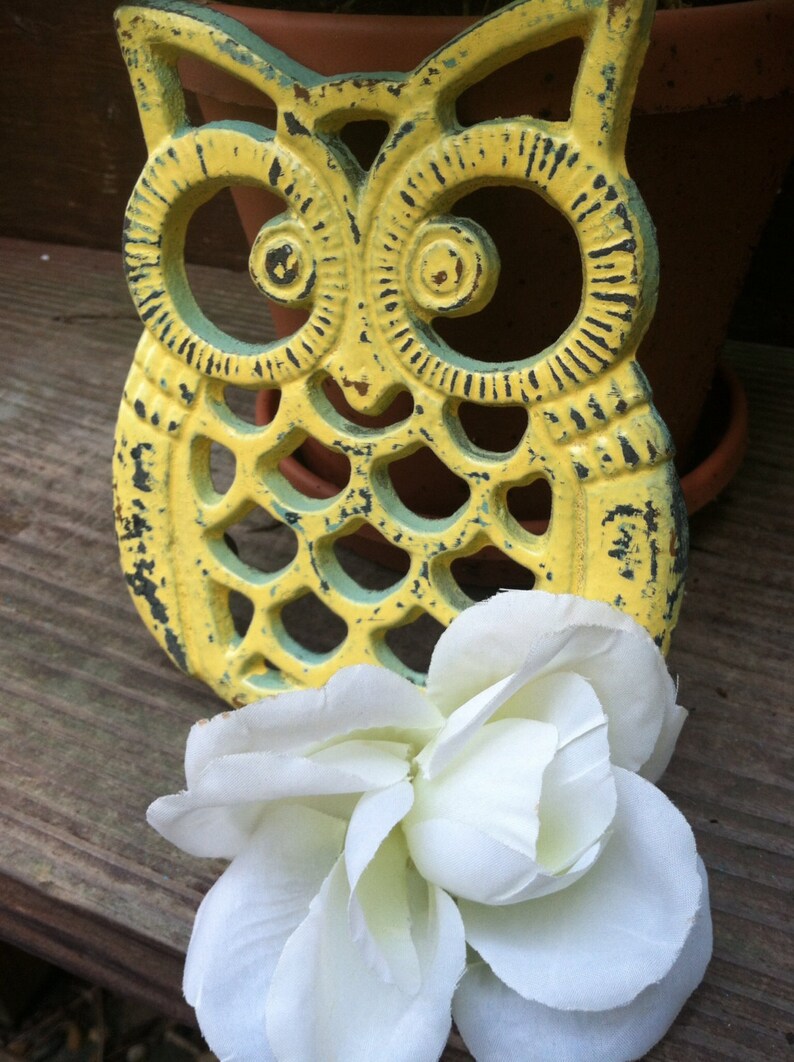 Owl Trivet/ Cast Iron Owl Trivet/ Distressed Trivet/ Shabby - Etsy