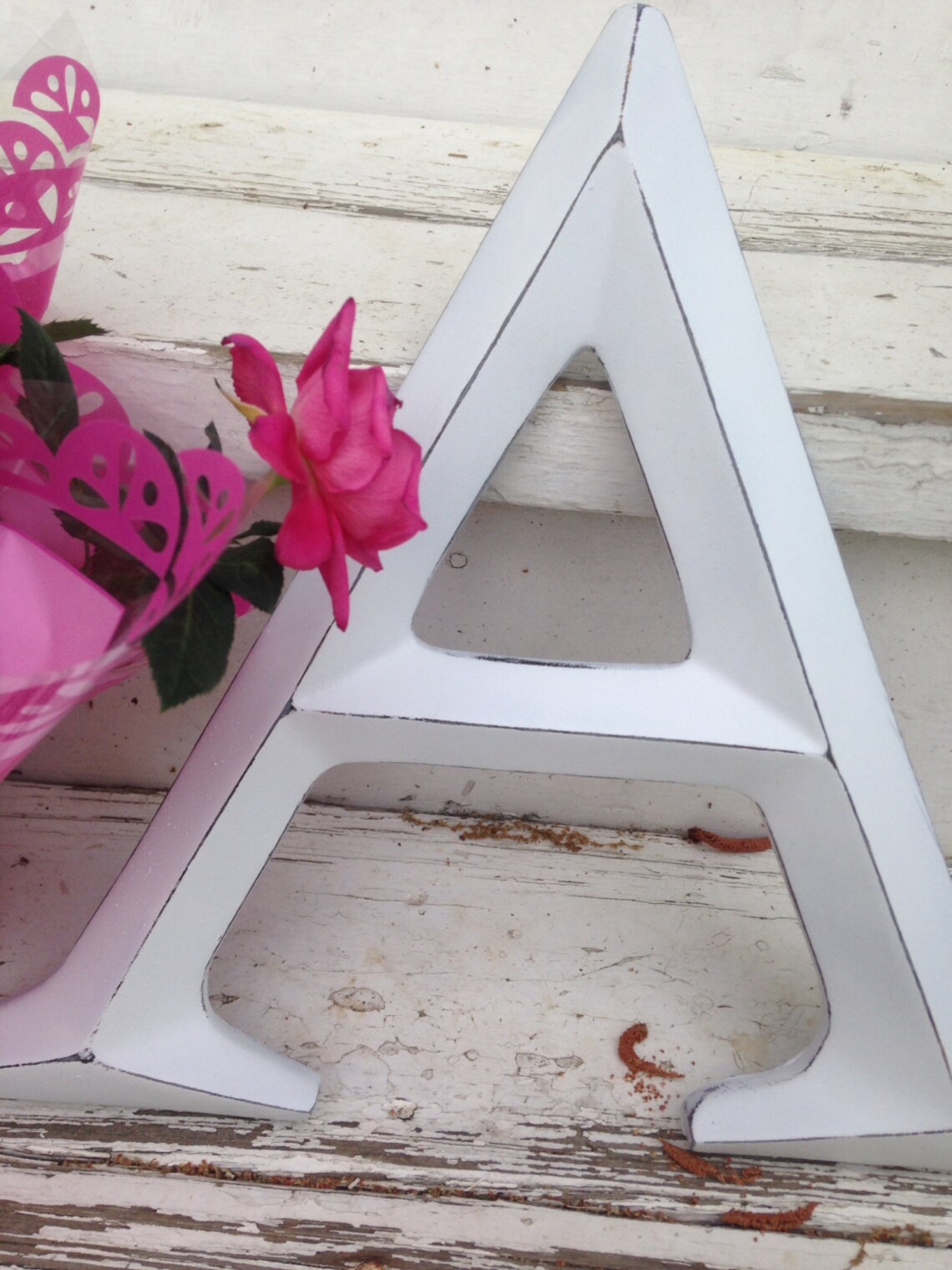 Large Letter Shabby Chic Wall Decor Pick Your Color and | Etsy