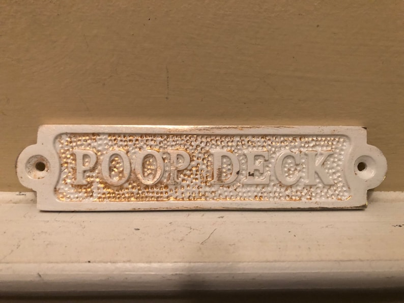 POOP DECK Sign Bathroom Sign Cast Iron Sign Wall Decor - Etsy
