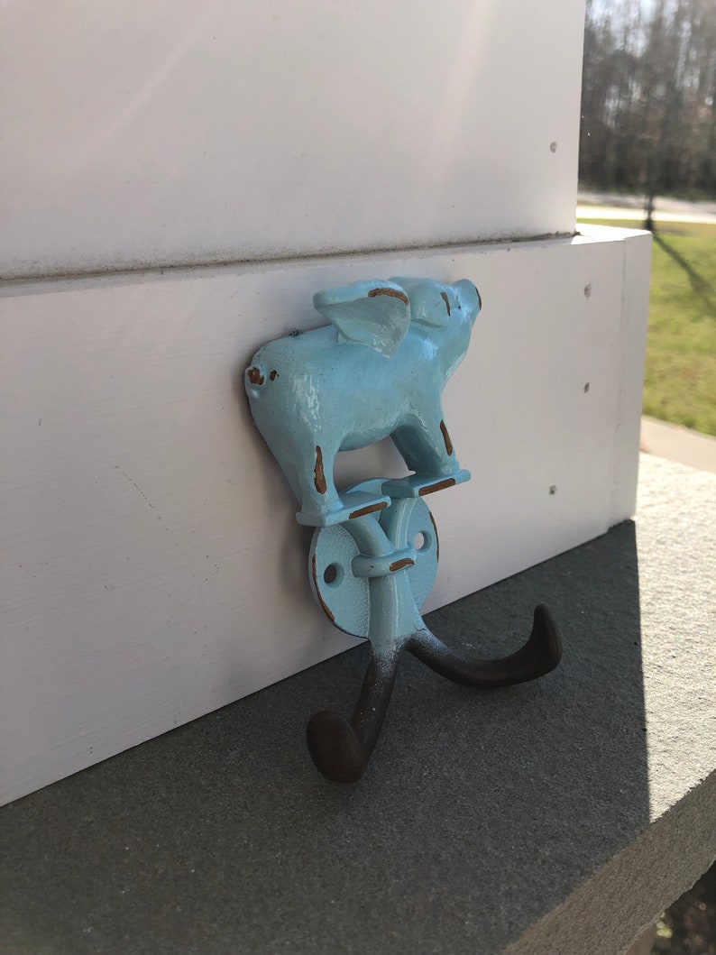 Pig Hook/ Wall Hook/ Pig Wall Hanger/ Piggy Wall Hook/ Blue - Etsy
