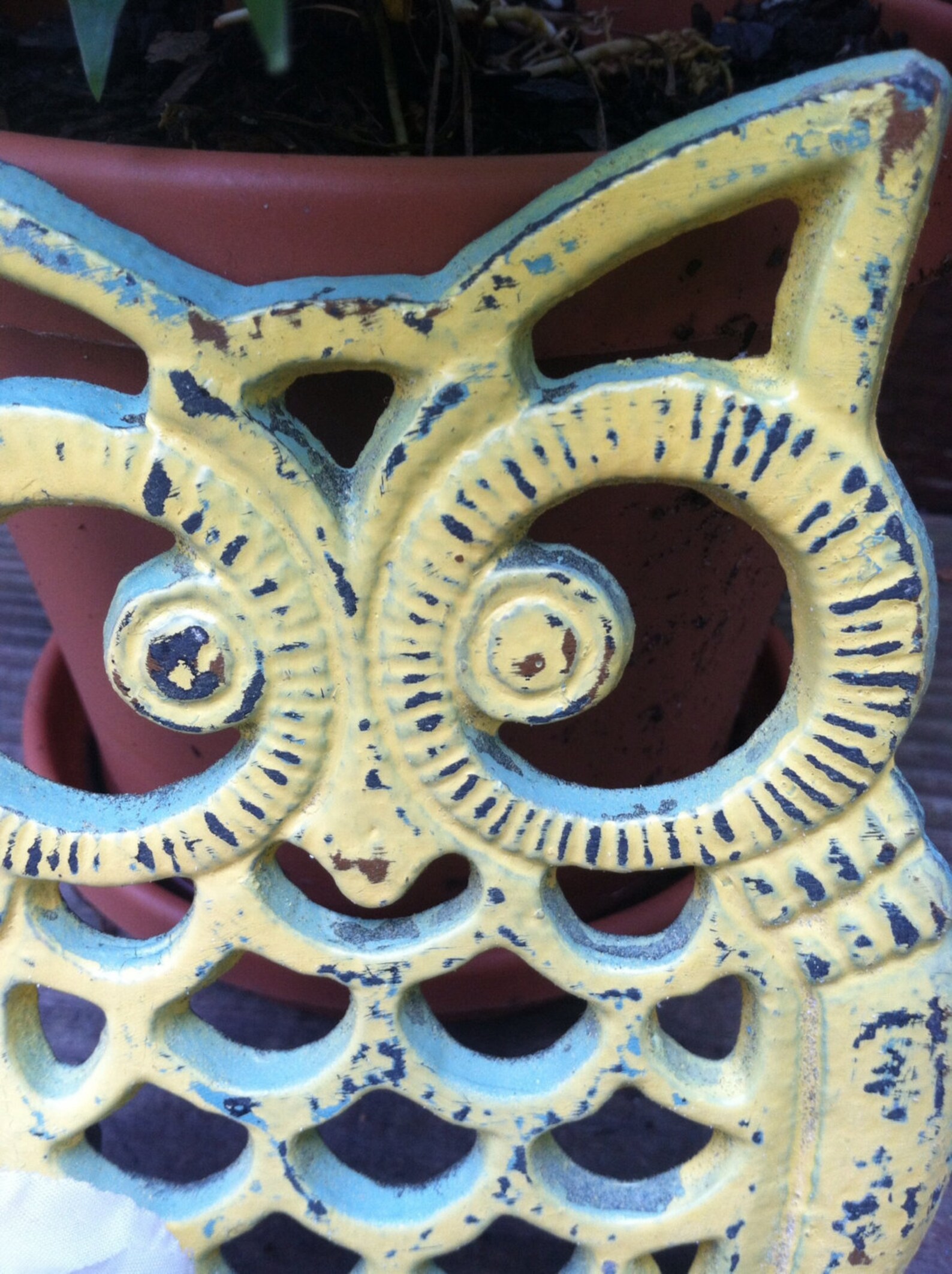 Owl Trivet/ Cast Iron Owl Trivet/ Distressed Trivet/ Shabby - Etsy