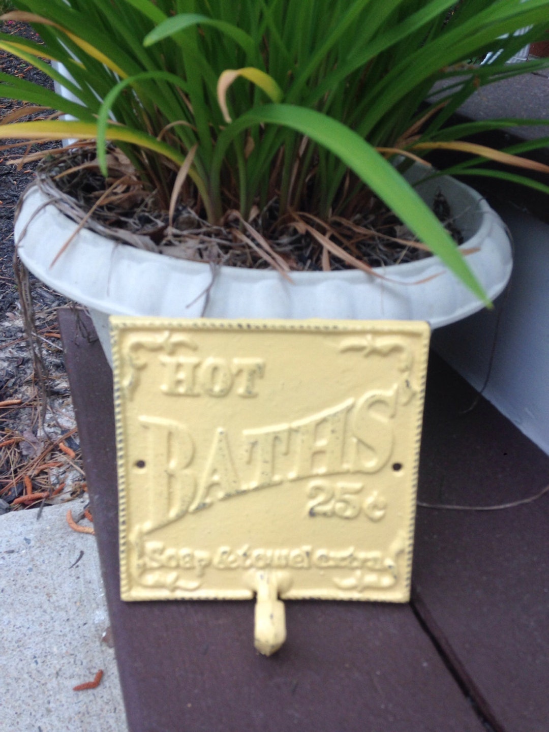 Cast Iron Wall Decor / Hot Baths Sign / Cast Iron Bath Sign - Etsy