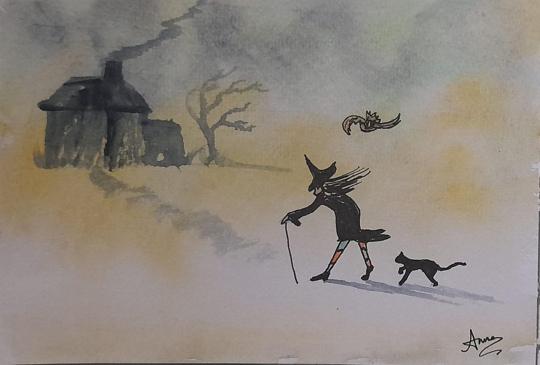 Welcome Home Original Hand Painted Watercolor Painting Folk Art - Etsy