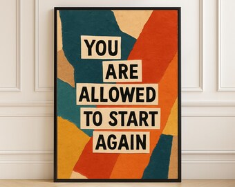 Motivational Digital Wall Art – Retro Printable Quote Poster, Aesthetic ...