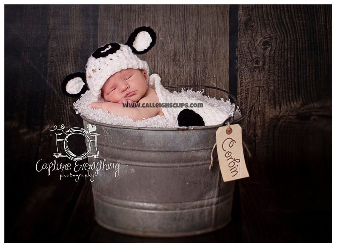 Sleepy Cow- Cuddle Critter Cape Set - Newborn Photography Prop - Etsy