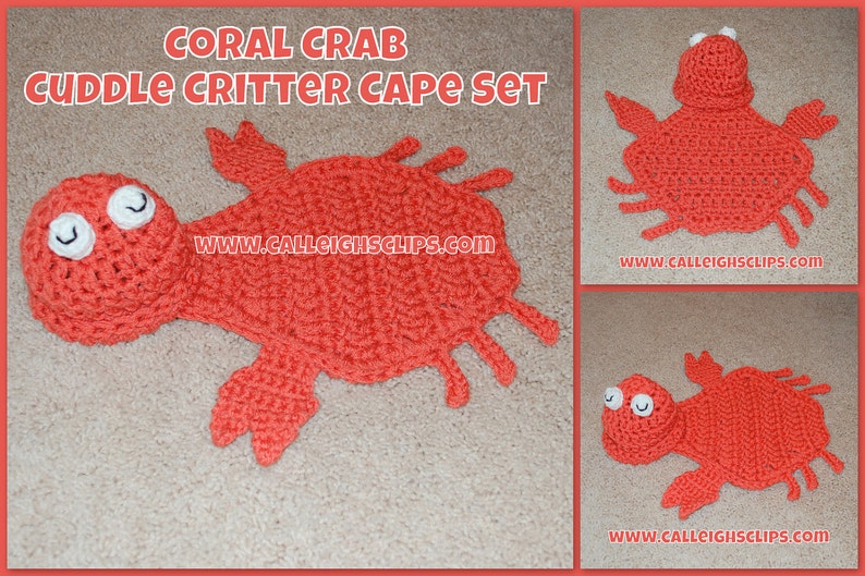 Coral Crab Cuddle Critter Cape Set Newborn Photography Prop - Etsy