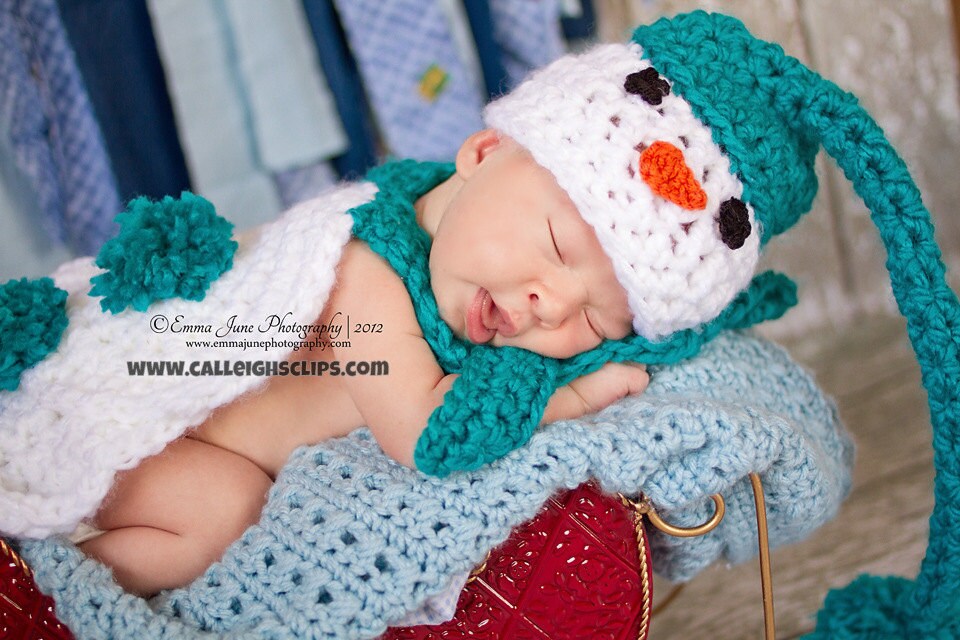 Snowman Cuddle Critter Cape Set Newborn Photography Prop | Etsy