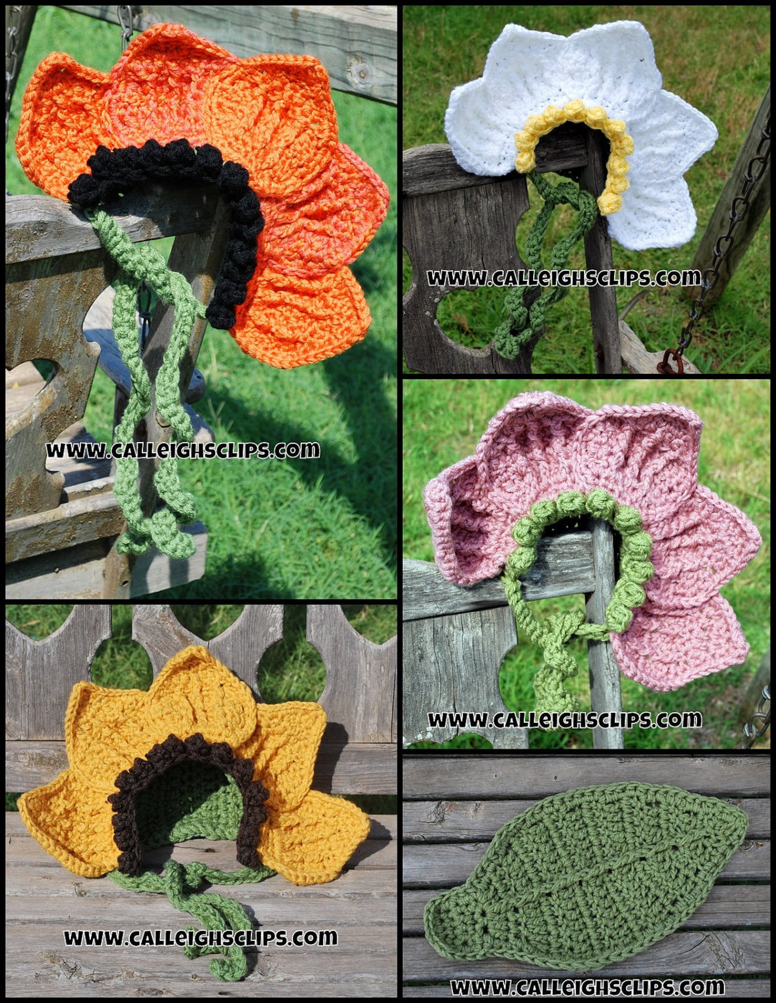 Flower Garden Bonnet - Daisy, Sunflower, Poppy and More - Various Sizes ...