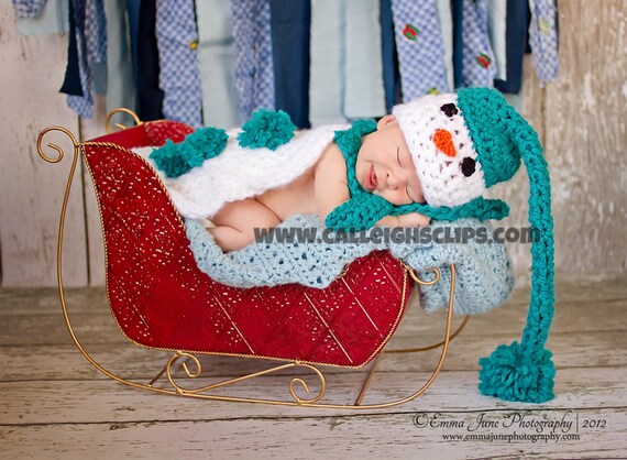 Snowman Cuddle Critter Cape Set Newborn Photography Prop - Etsy