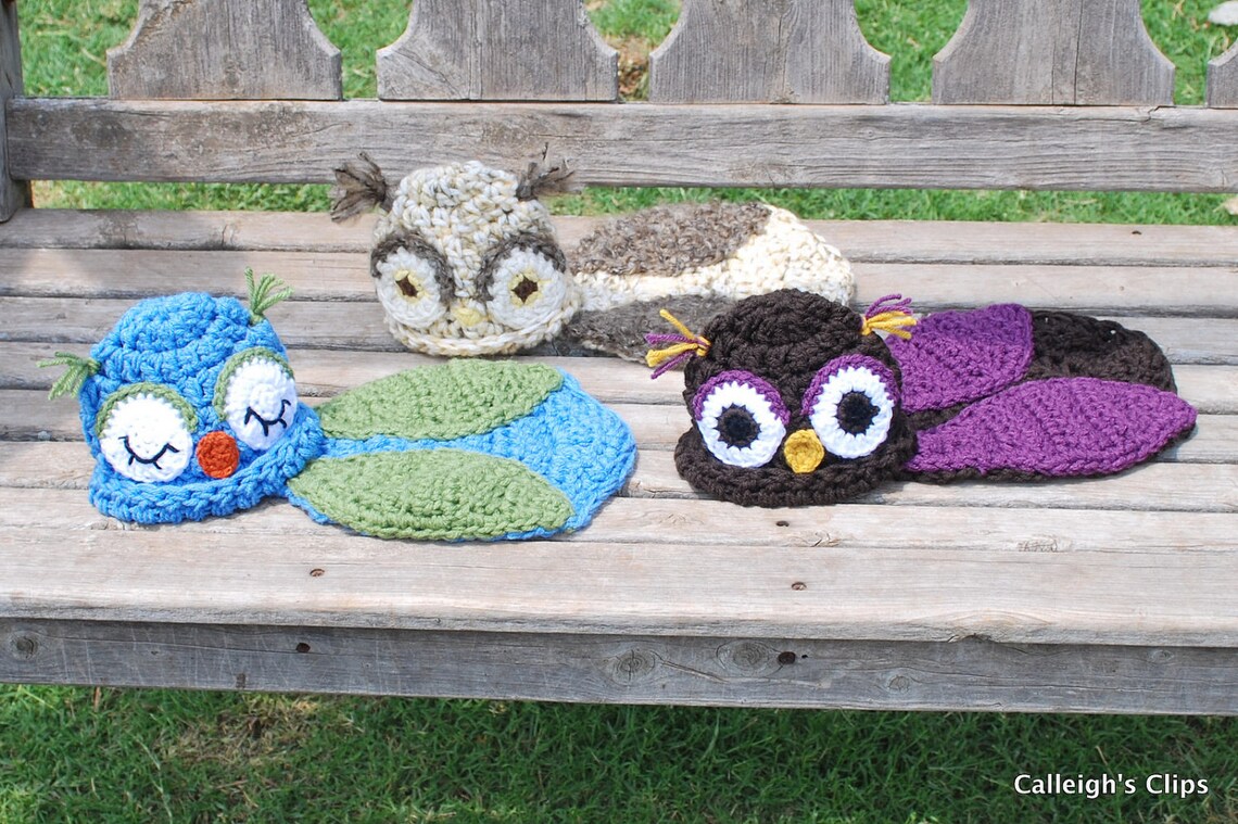 Owlette Owl Cuddle Critter Cape Set Brown and Cream Newborn - Etsy