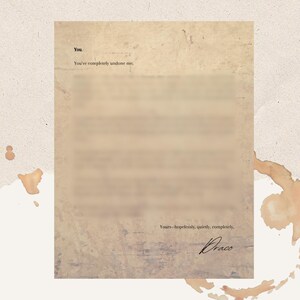Draco Malfoy (harry Potter) Love Letter | Digital Download - Etsy