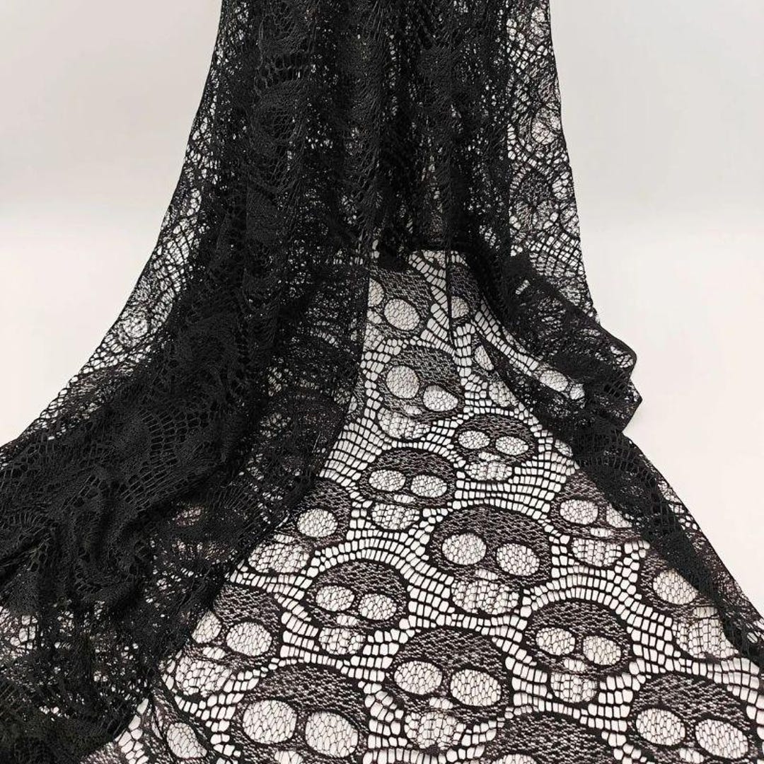 Gothic Skull Lace Fabric by Half Yard – Halloween Costume DIY, Spooky ...