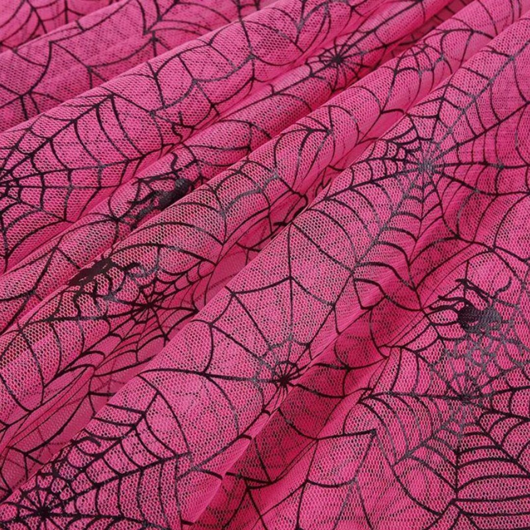 Black Foil Spider Web Mesh Fabric by the Yard – Polyester Cotton ...