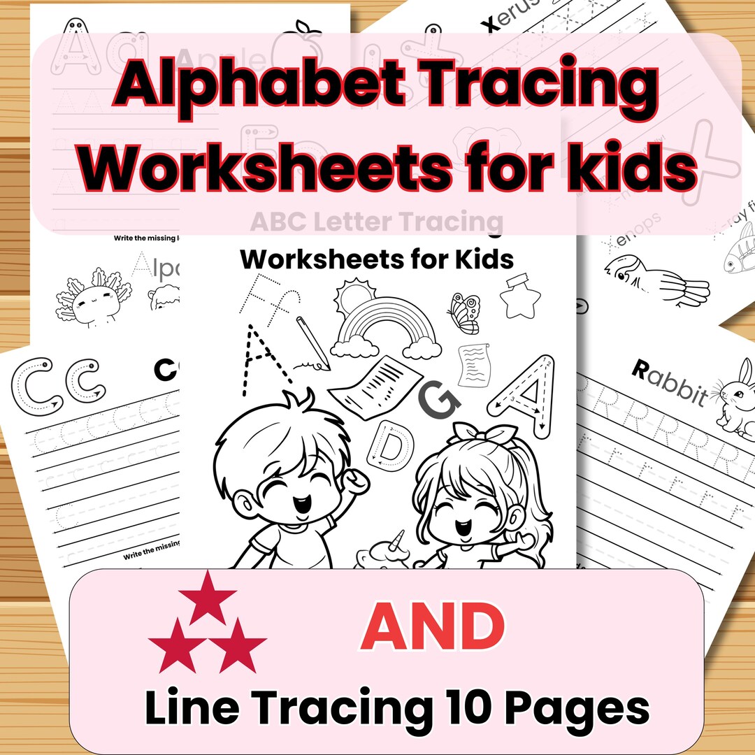 ABC Letter Tracing Worksheets: Kids Alphabet Writing & Coloring (PDF ...